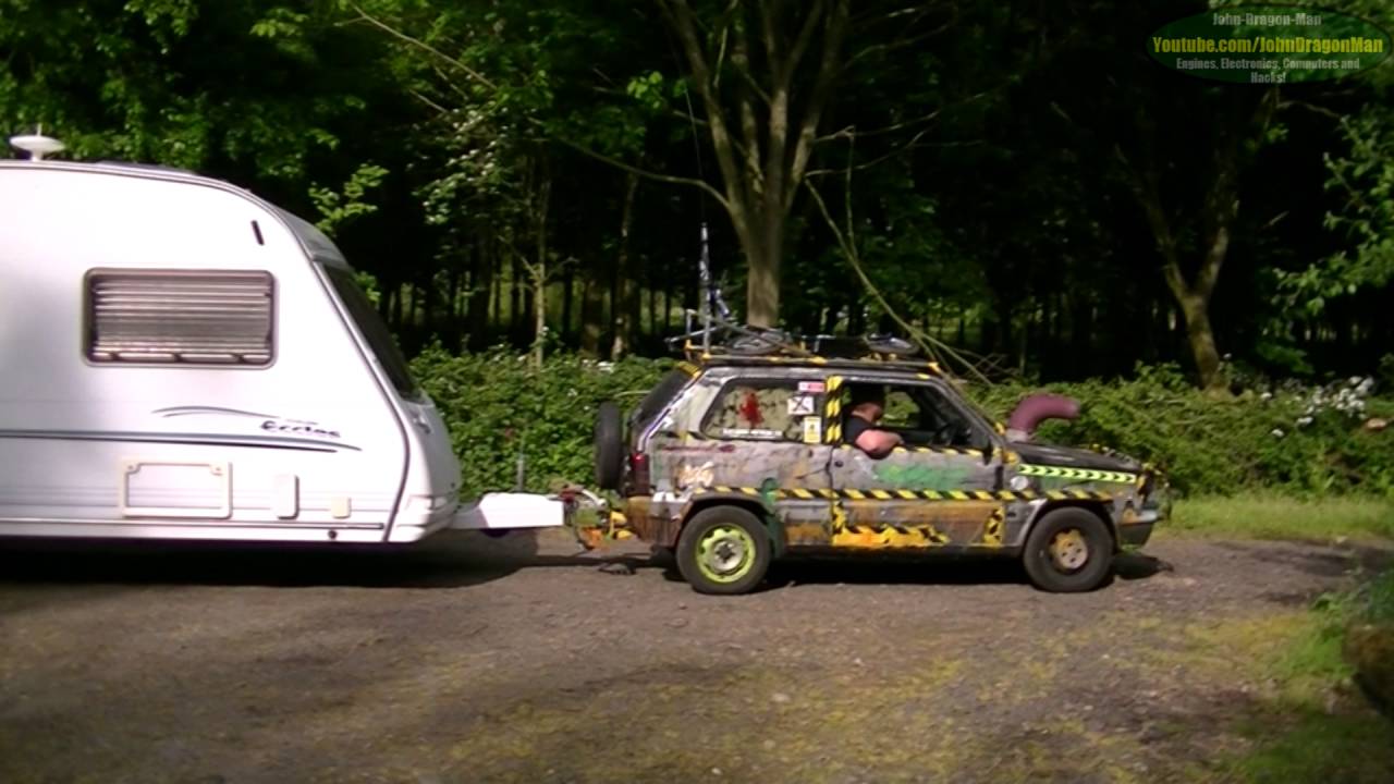 Project Fallout Panda 4x4 Towing big 1450kg caravan with ease - YouTube