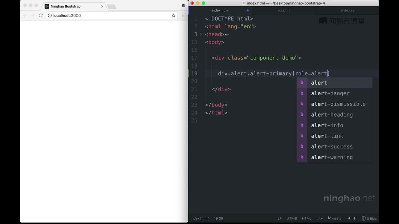 《Bootstrap 4：CSS 与 JS 框架》 3·2 Alerts：提示组件 - YouTube
