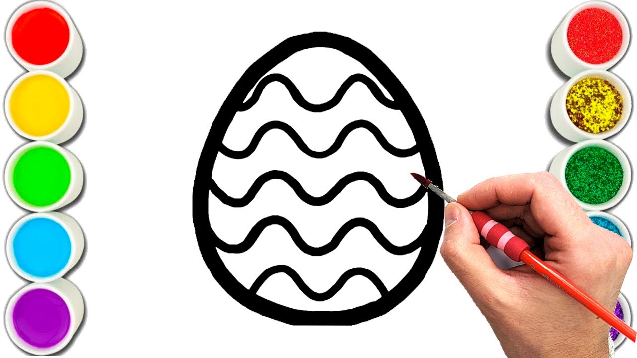 Easter Egg🥚 Drawing, Painting & Coloring For Kids and Toddlers_ Child ...