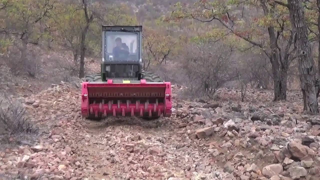Seppi Rock Crusher from Razorback Bush Clearing Equipment - YouTube