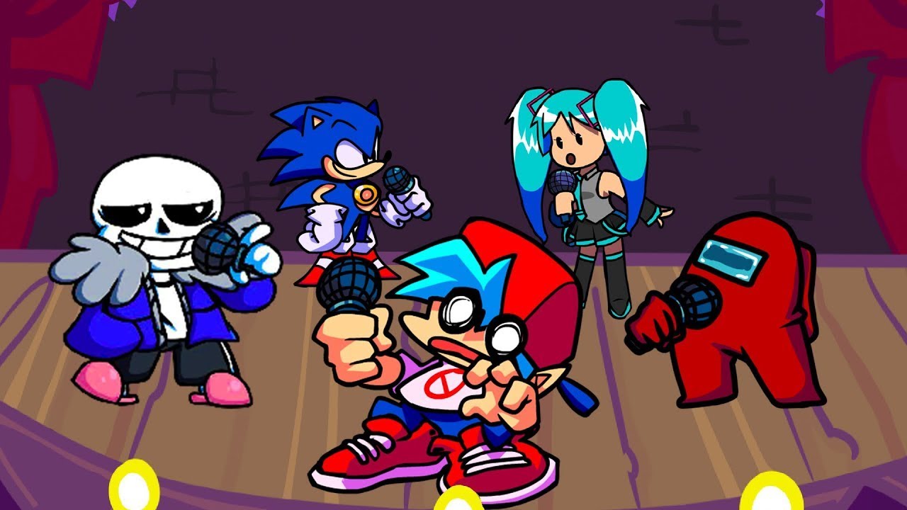 FNF Really Happy But Different Characters Sing It 🎵 Everyone Sings ...