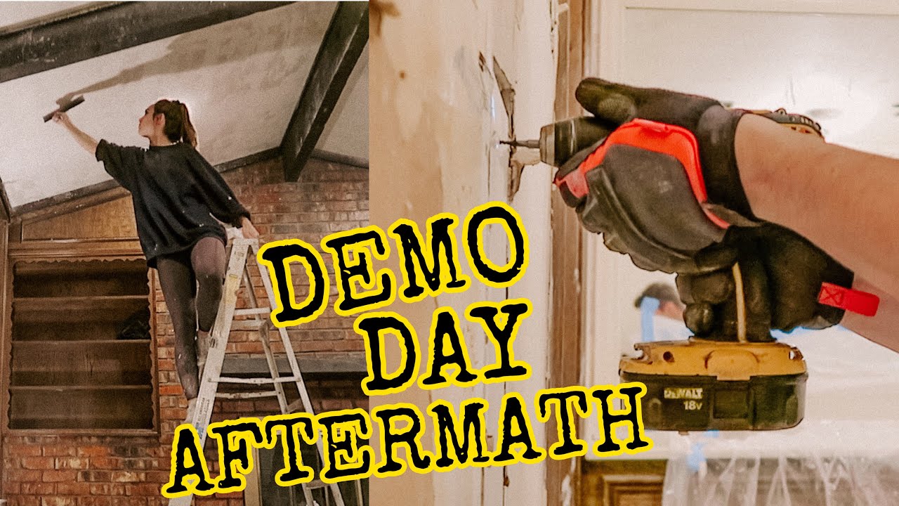 DEMO DAY AFTERMATH | Repairs, Drywall, Texturing - YouTube