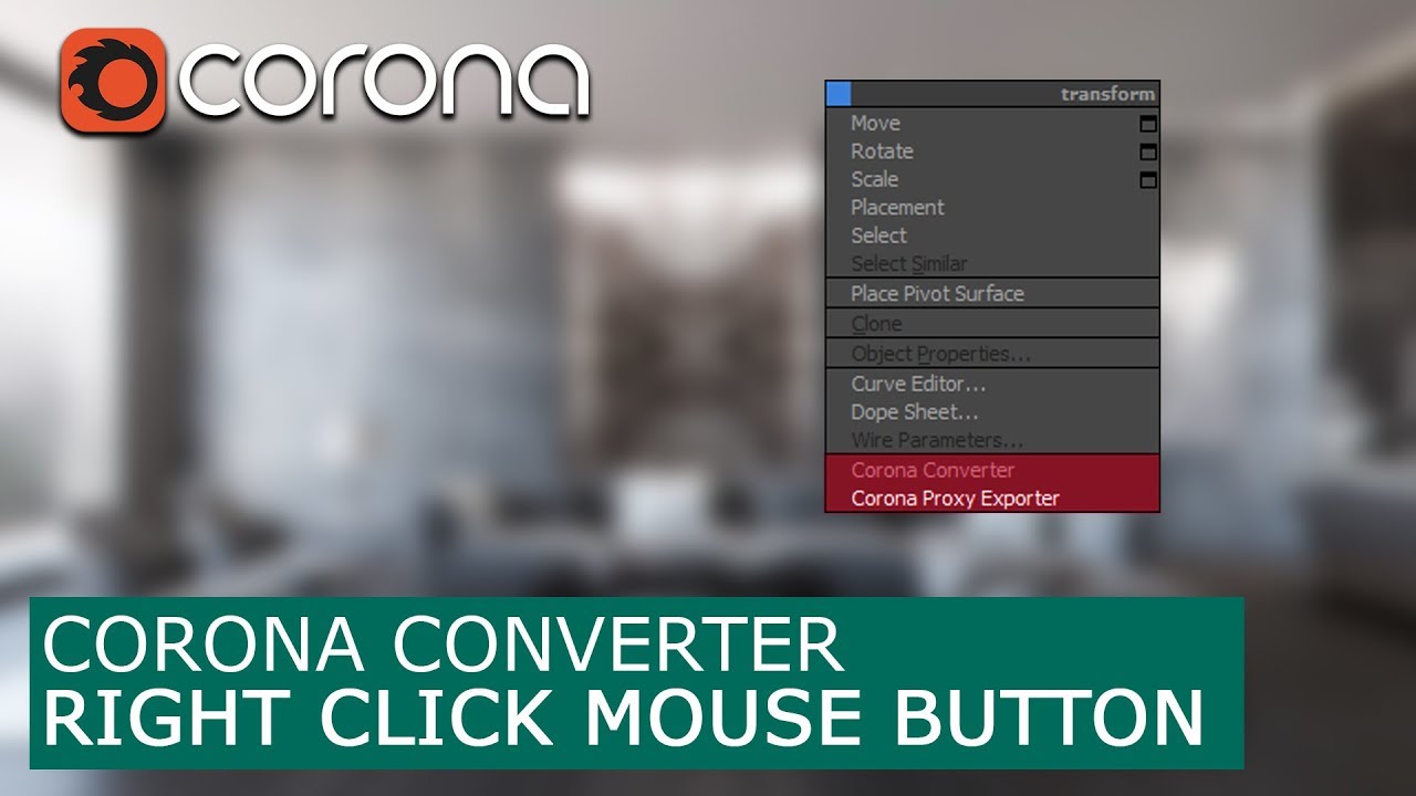 How add Corona Converter on right click mouse button | 3Ds Max ...