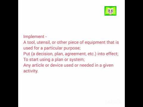 😊📝 Today's English word - Implement meaning and example📚 ️📖 #shorts ...
