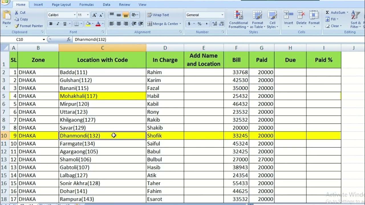 How to Colure Selected Row in Excel/How to Mark Full Row/How Can Select ...