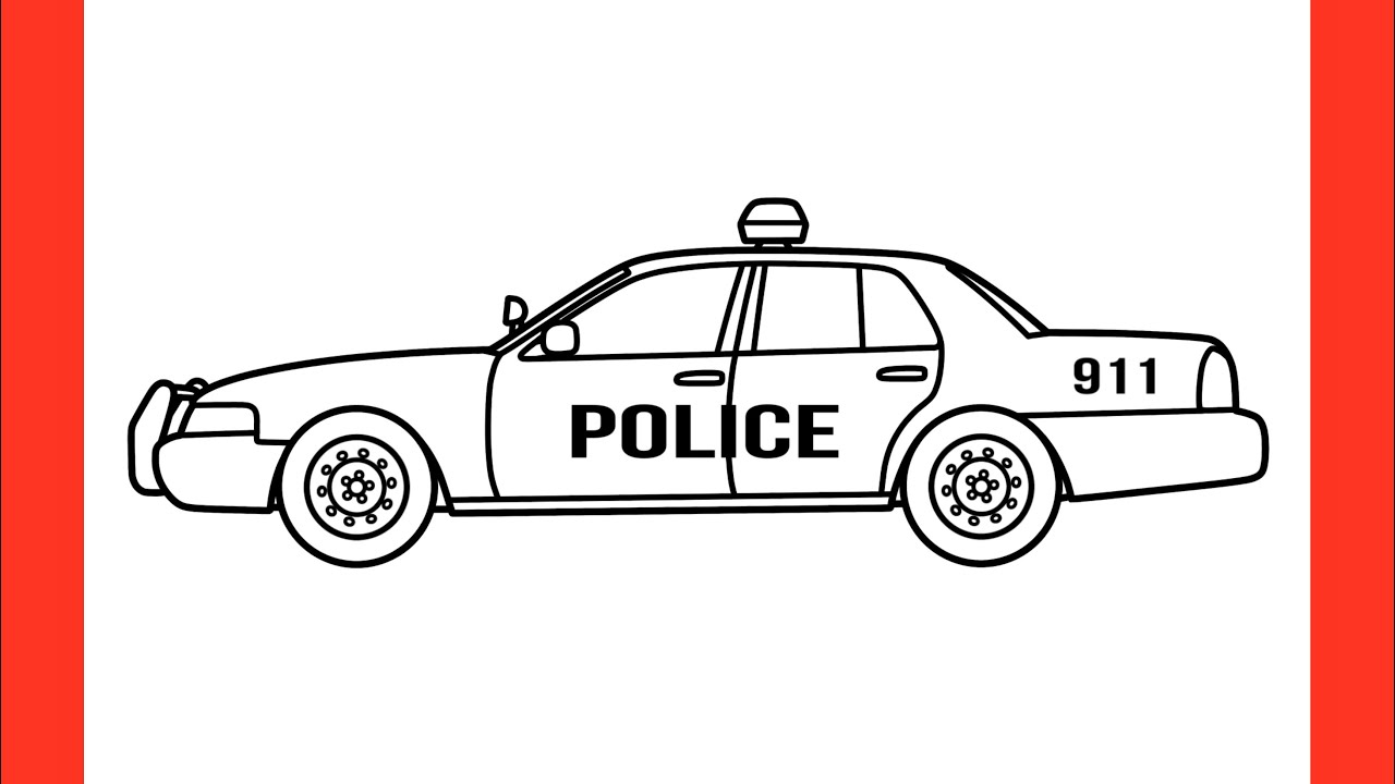 How to draw a FORD CROWN VICTORIA POLICE INTERCEPTOR easy / drawing ...