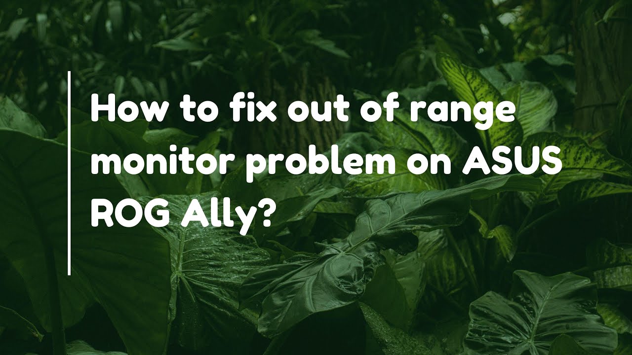 How to fix out of range monitor problem on ASUS ROG Ally? - YouTube