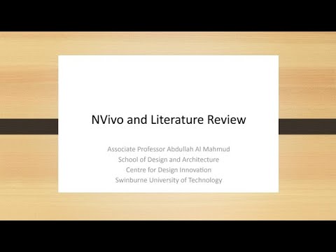 NVivo and Literature Review (Traditional, Systematic and Scoping review) Tutorial - YouTube