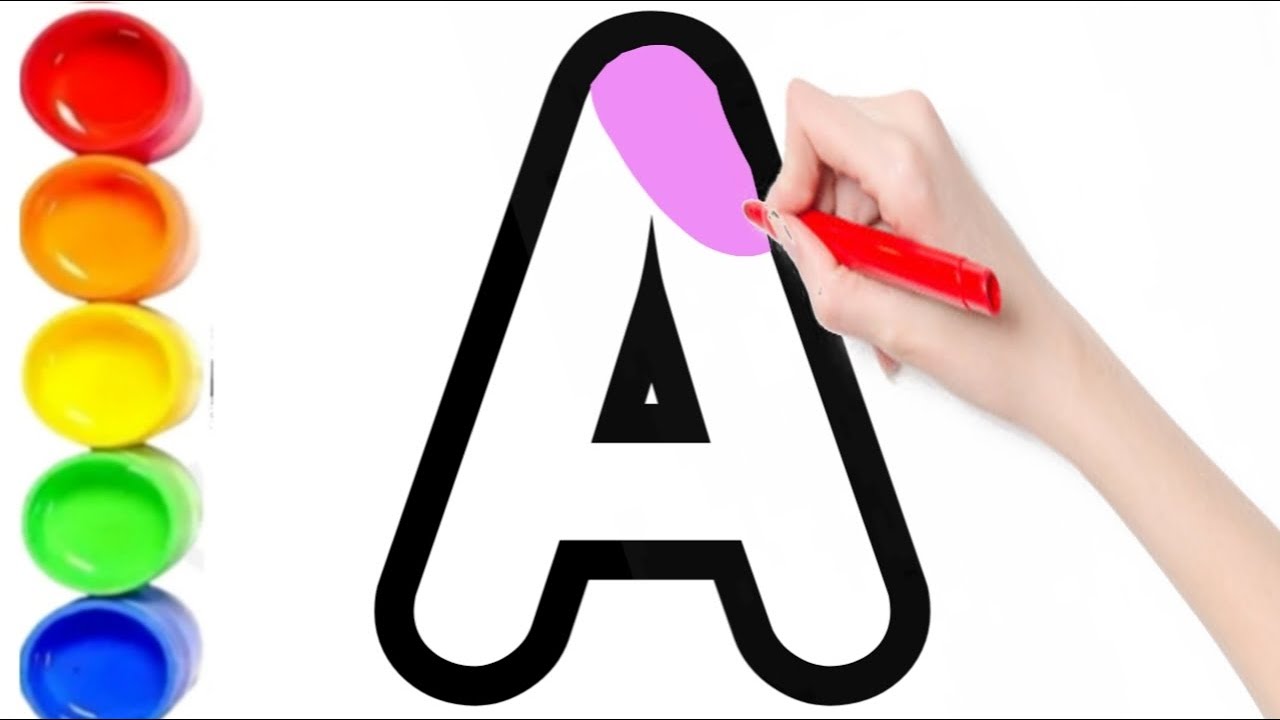 Alphabet ABCD and Count 1234 for Kids //Easy Step by Step Drawing ...