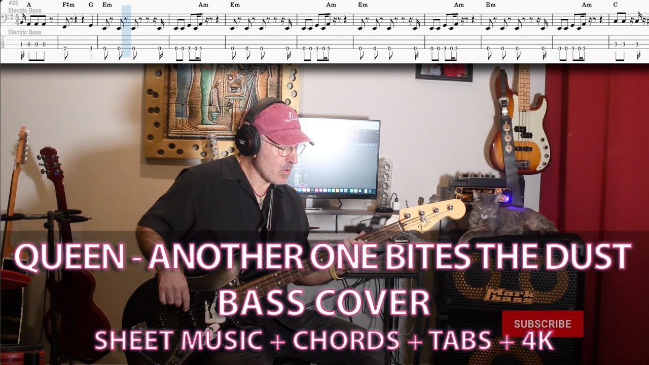 Queen - Another One Bites The Dust - Bass Cover with Tabs - 4K - YouTube