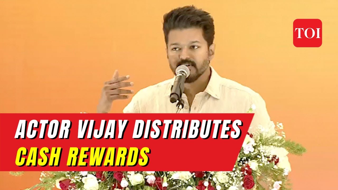 WATCH: Tamil Superstar Actor Vijay meets school students, distributes ...