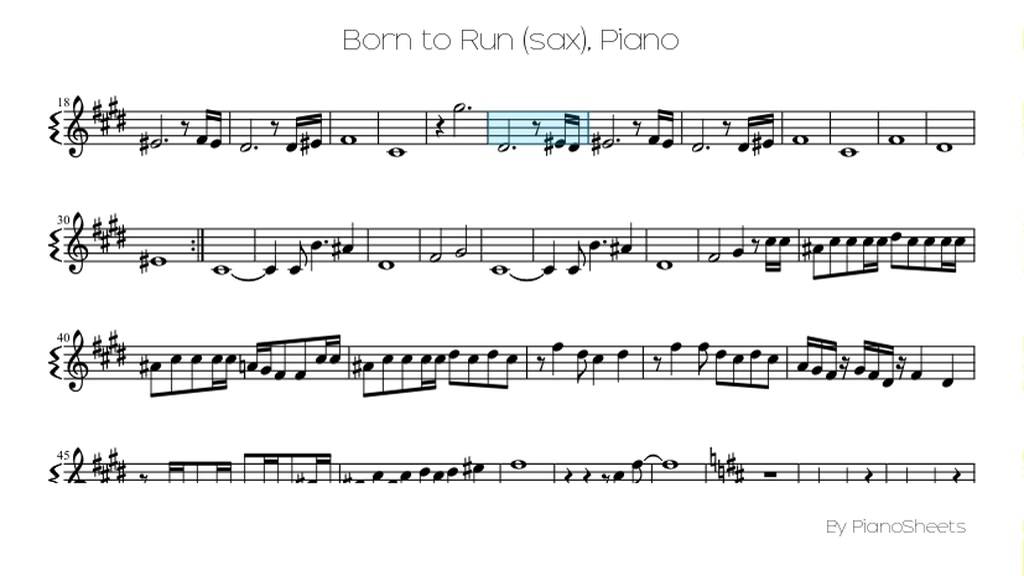 Born to Run (sax) [Piano Solo] - YouTube