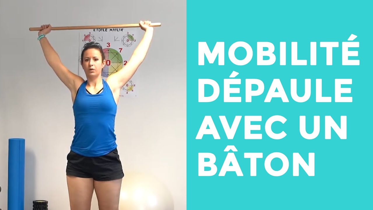 Mobilité d'épaule avec un bâton - YouTube