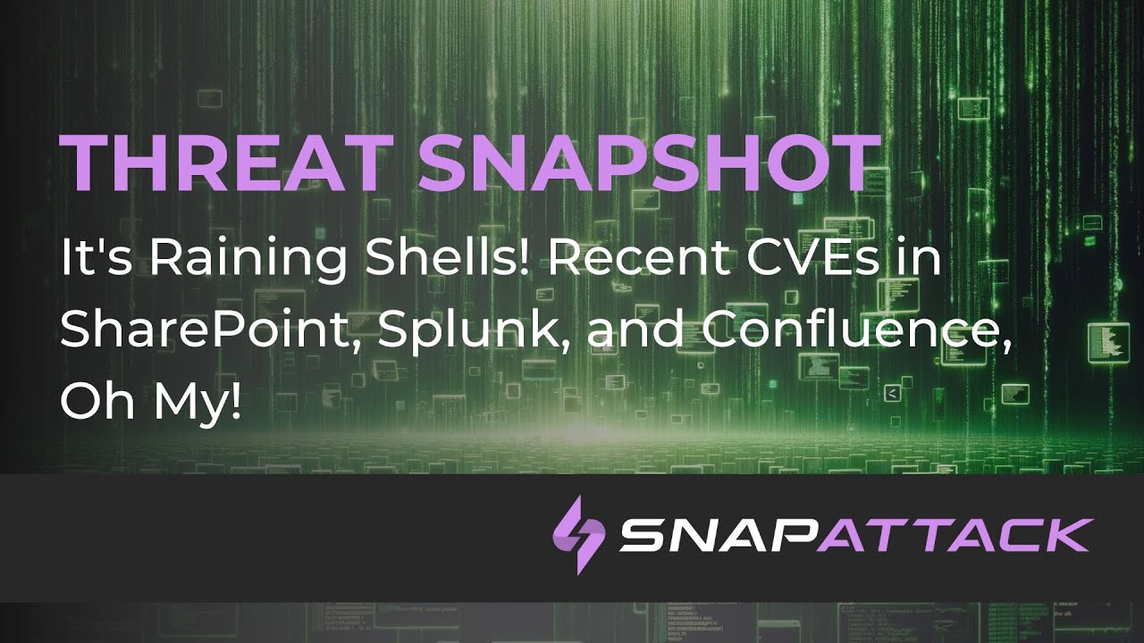 It's Raining Shells! Recent CVEs in SharePoint, Splunk, and Confluence, Oh My! | Threat SnapShot ...