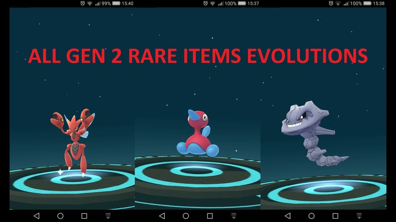 Pokémon Go ALL GEN 2 RARE ITEMS EVOLUTIONS - YouTube