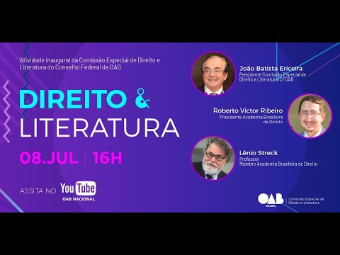 Webinar: Direito e Literatura - 08 de julho de 2020.