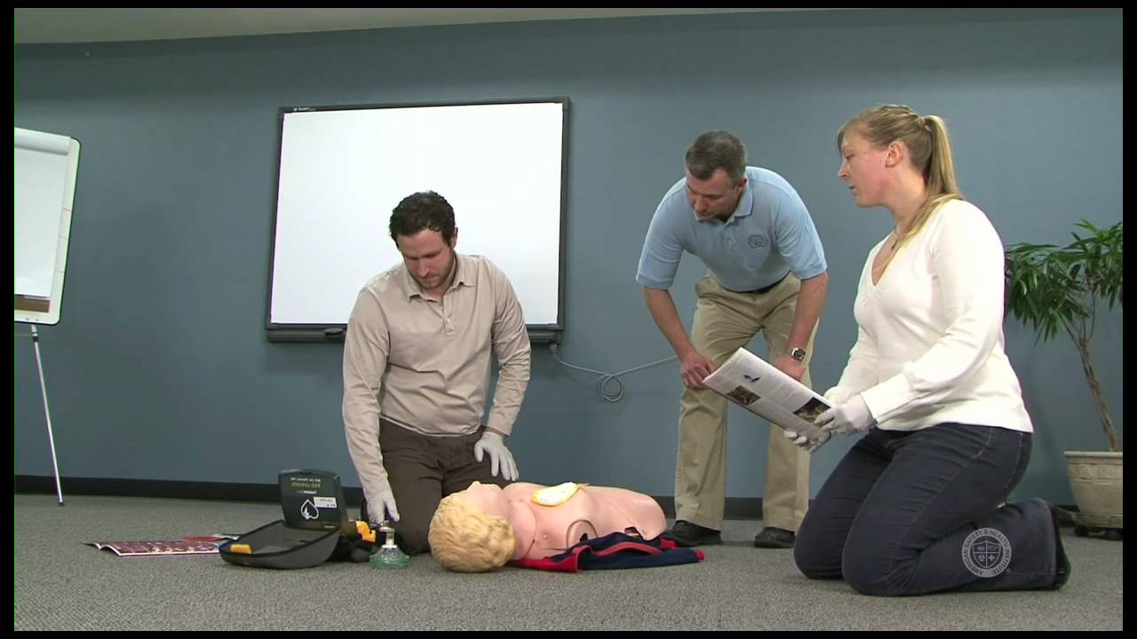 ASHI CPR and AED - Attend to Defibrillation (Using an AED) - YouTube
