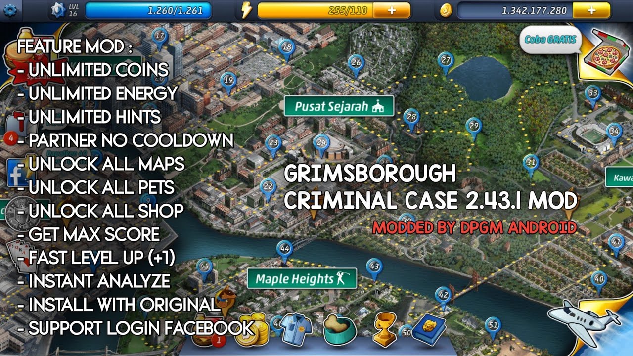 CRIMINAL CASE 2.43.1 MOD | UNLIMITED COINS, ENERGY, HINTS, SCORE ...