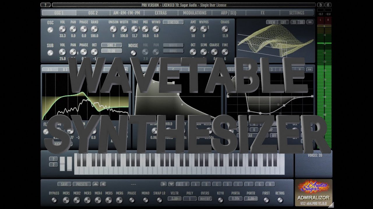 Admiralizor - Wavetable Multi Operator Synthesizer Audio Plug-in - YouTube