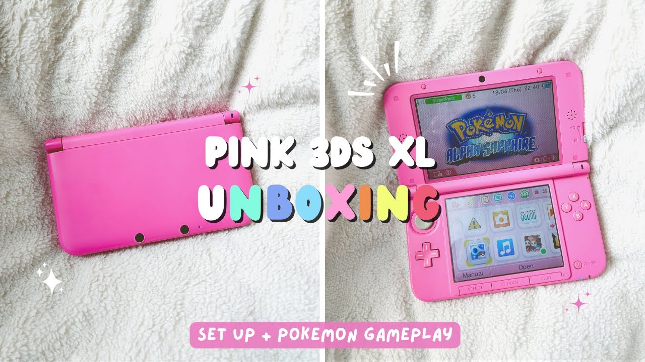 unboxing a pink 3ds xl in 2024 💓🌺 | set up + pokemon alpha sapphire ...