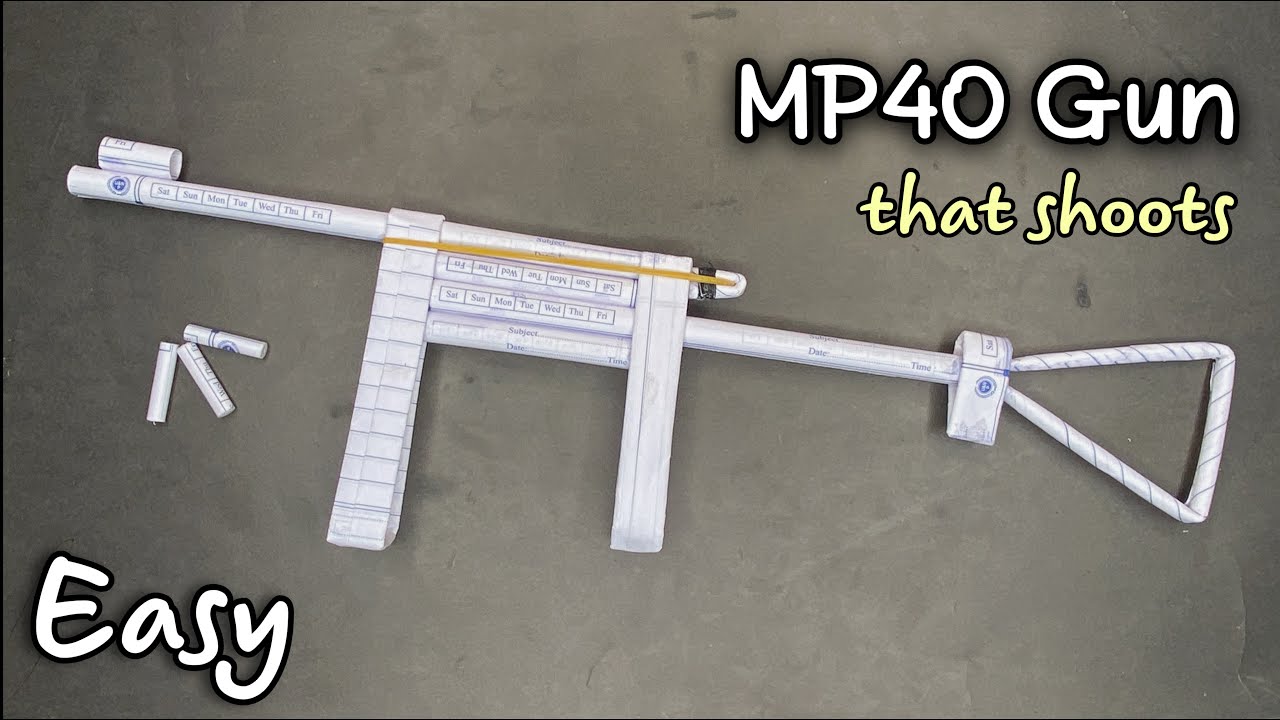 How to make MP40 gun easy and fast that shoots | Paper Gun | Ashraful ...