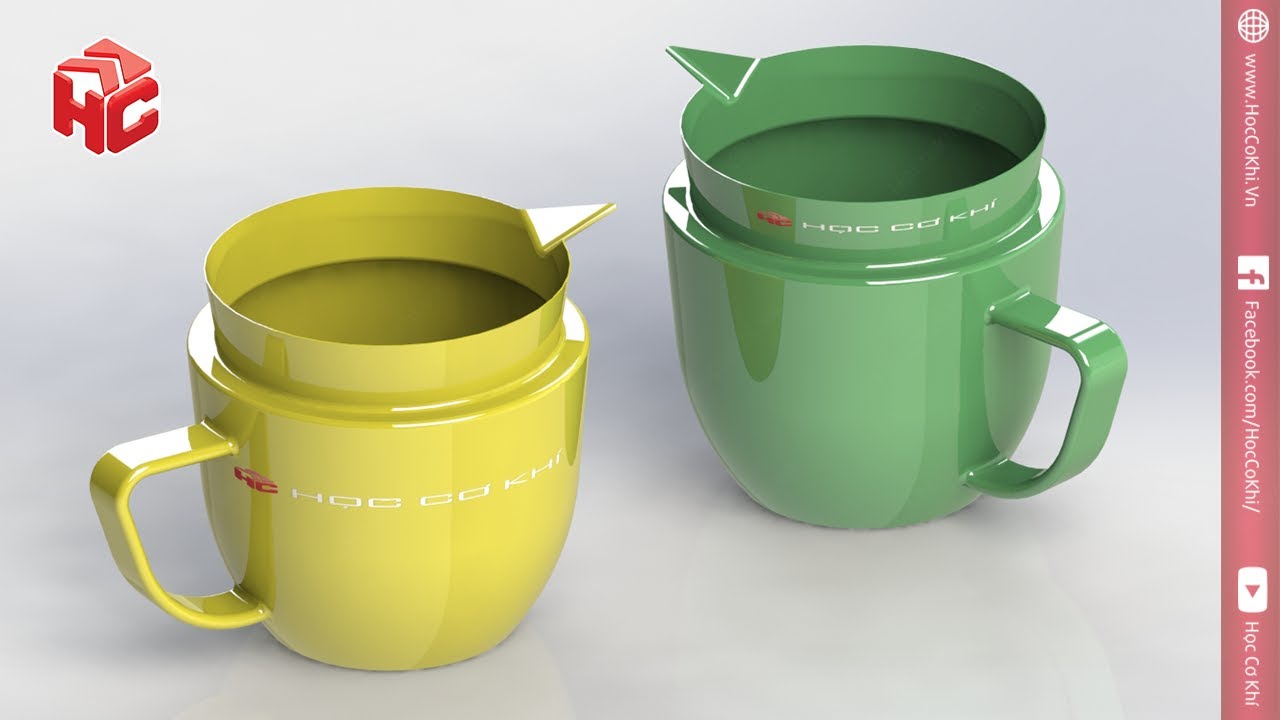 [hoccokhi] Hướng dẫn vẽ ca nước trên Inventor surface | plastic cup in ...