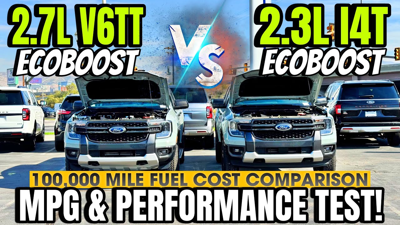 2025 Ford Ranger: 2.7L V6 Twin Turbo VS 2.3L I4 Turbo MPG & 0-60 Test ...
