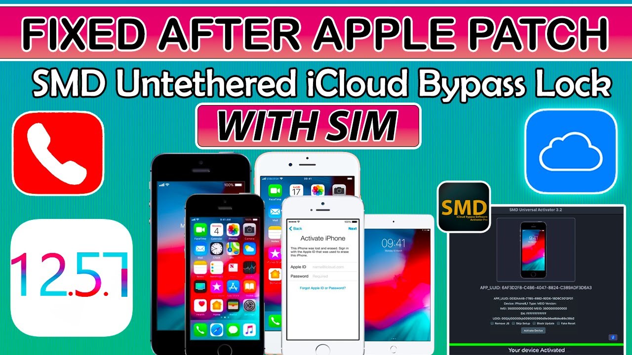 🔥SMD IS BACK iCloud Bypass Activation Lock + Signal/Sim iOS 12.5.7 iPhone 5S/6/6+ iPad Mini 2/3 ...