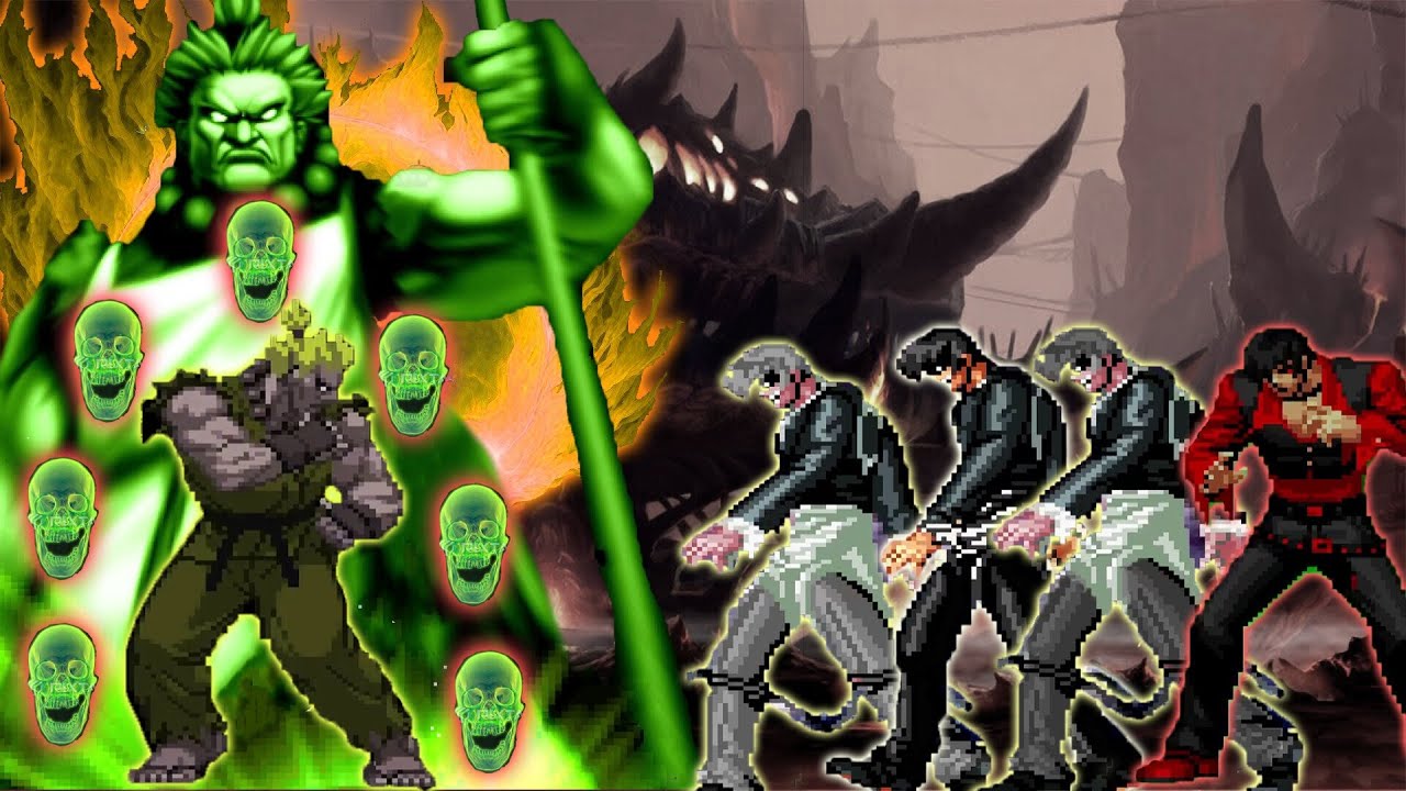 [Mugen KOF] Rare Akuma Vs Boss Orochi Iori Team - YouTube