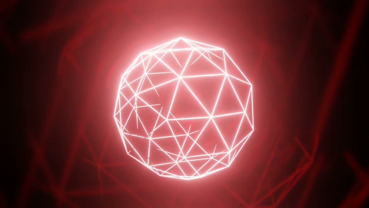 Abstract Neon Light Sphere Background Video, Blinking Red Background ...