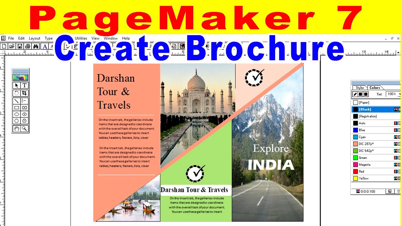 PageMaker 7: Creating Stunning Brochures with Images and Text - YouTube