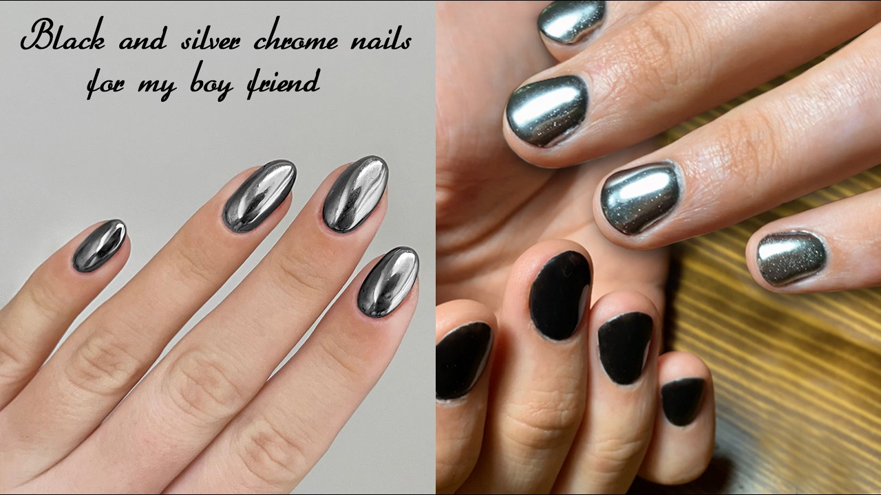 Super Chrome Nails Tutorial | Trendy and Chic Nail Art | Silver super Chrome Nail Design - YouTube