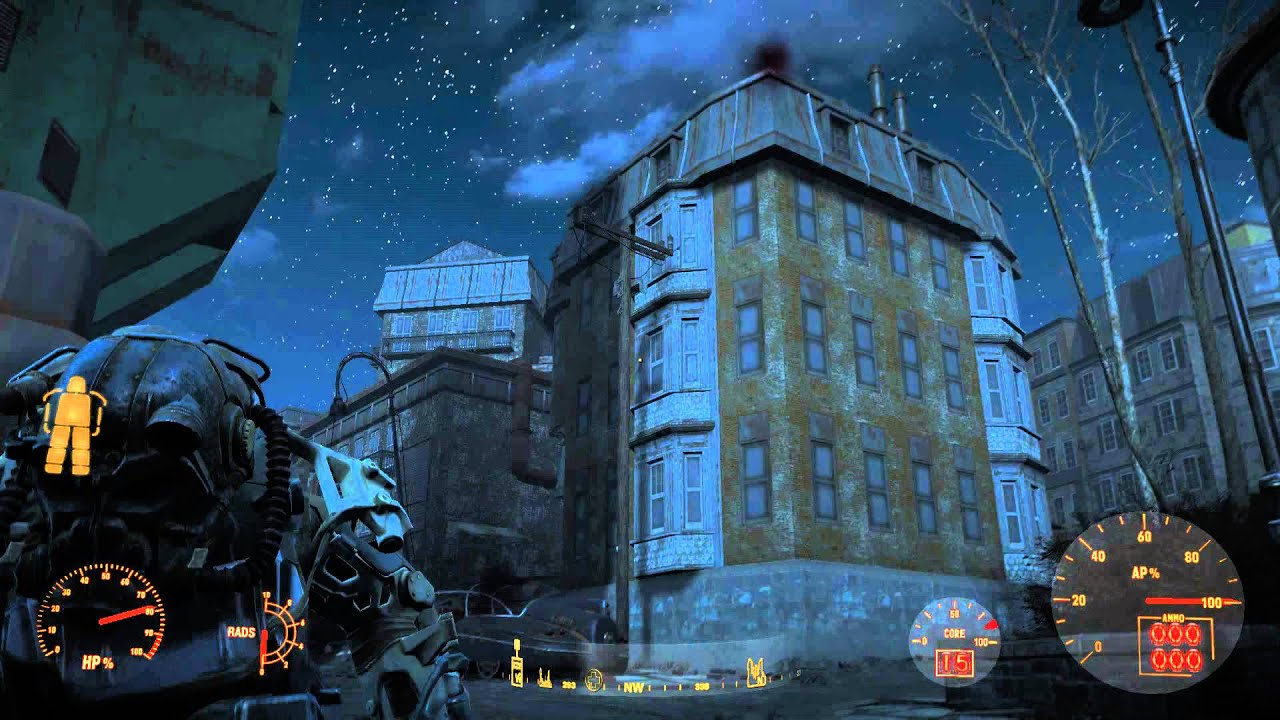 Fallout 4 - Epic Power Armor Jump Off Greenetech Genetics Building ...