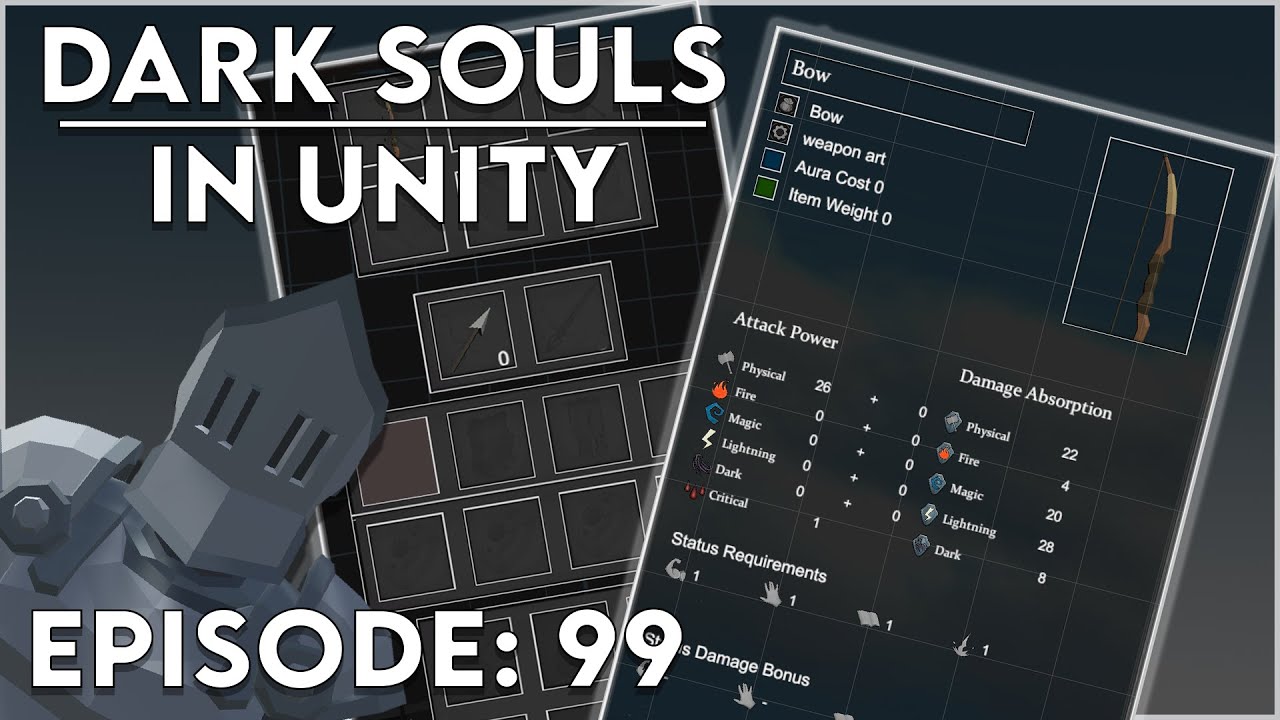 Create DARK SOULS in Unity EP. 99 UI (PT. 8) - Item Stats Panel - YouTube