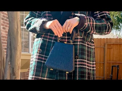 STAUD Kenny Croc- Embossed leather top handle bag