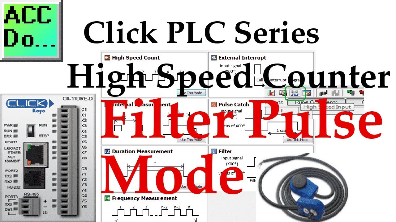 Click PLC High Speed Counter Input Filter Pulse Mode - YouTube