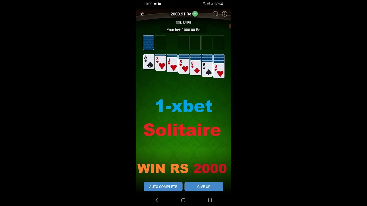 Win 1X-BET Solitaire Game RS 2000 How To Play Solitaire Trick [Tutorial]-50 - YouTube