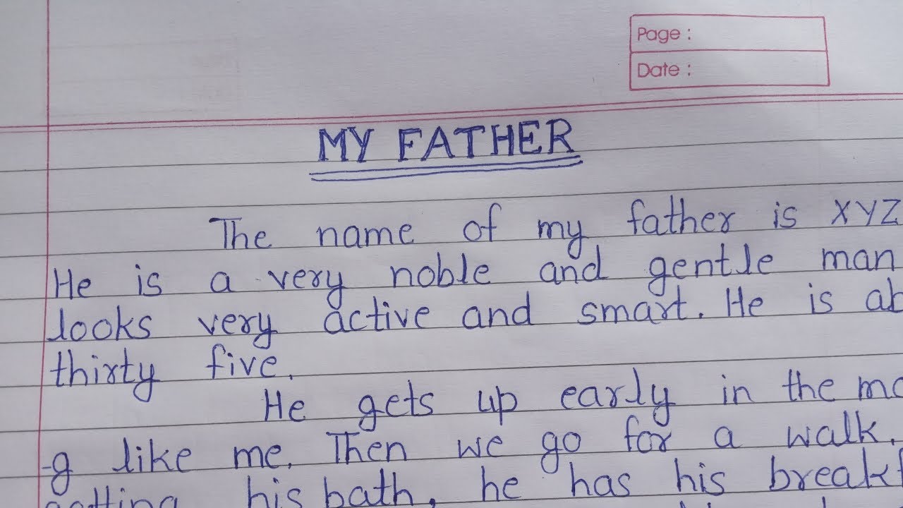 Write an essay on My Father in English || Paragraph on My Father in ...