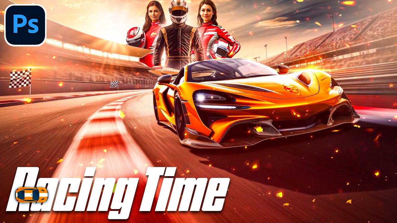 Create Car Racing Photo Manipulation in Photoshop | Enhance with Camera ...