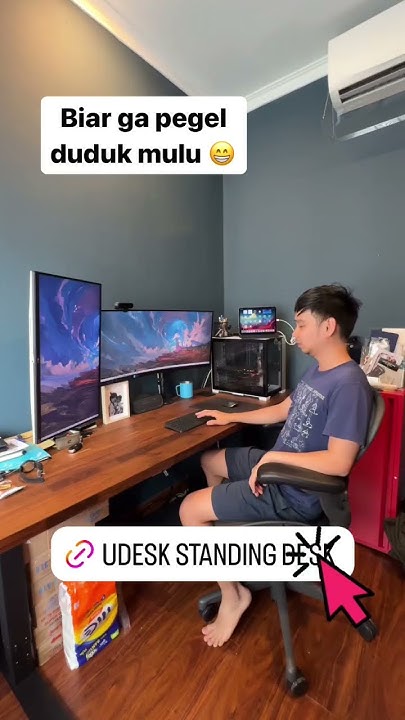 udesk standing desk #gadgetin - YouTube