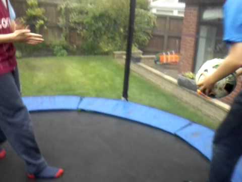 Trampoline football charlie vs kieran - YouTube