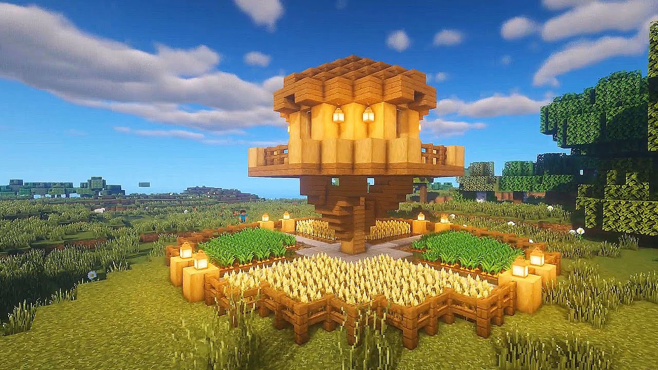 Single-Pillar Wooden House in Minecraft - YouTube