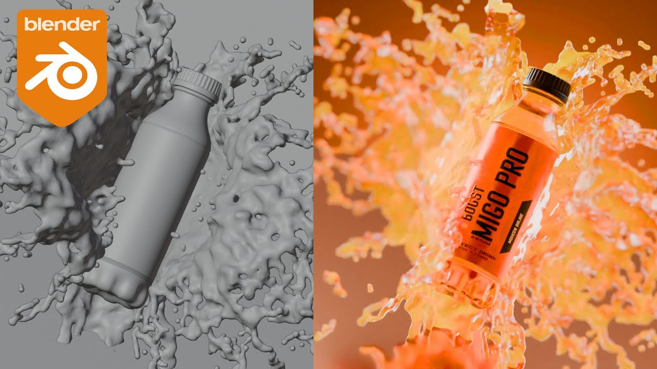 Product animation in blender - energy drink - Timelapse - YouTube