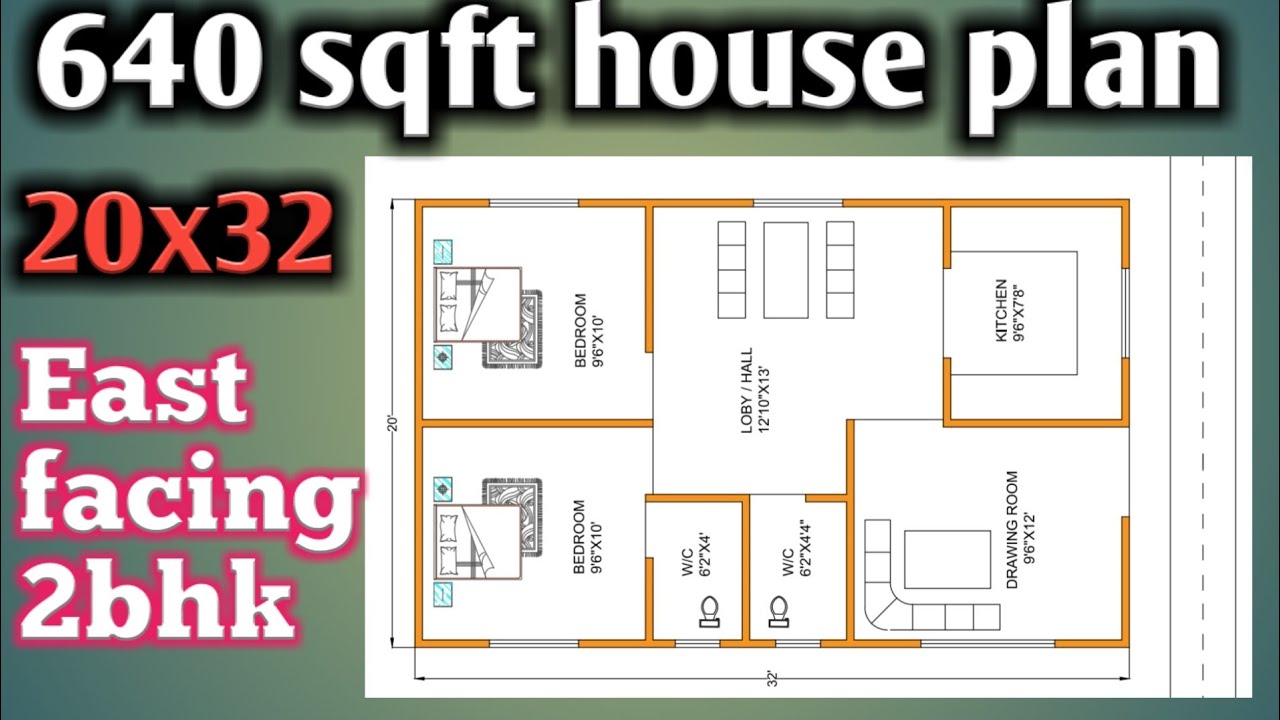 20x32 house plans east facing | 20 by 32 ka ghar ka naksha | 2bhk house ...