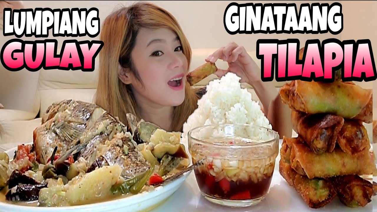 GINATAANG TILAPIA / CRISPY LUMPIANG GULAY MUKBANG / MUKBANG PHILIPPINES - YouTube