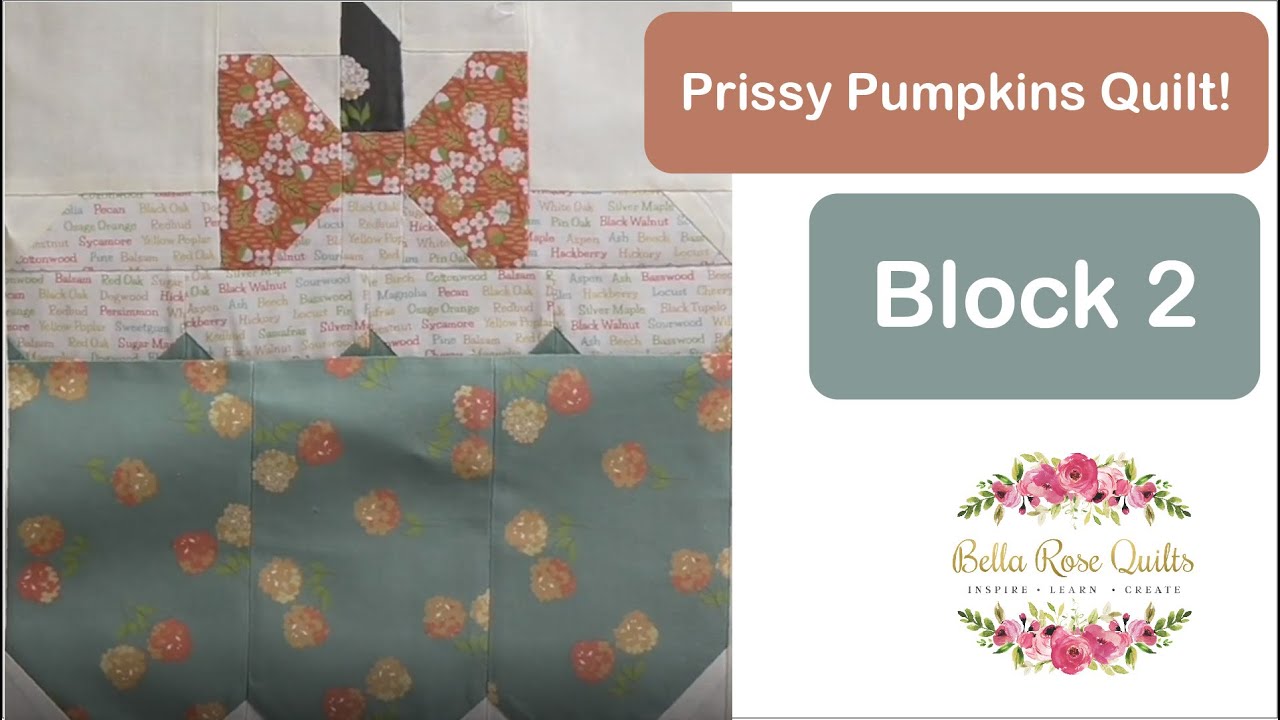 Prissy Pumpkin Quilt: Block 2 - Bella Rose Quilts - YouTube