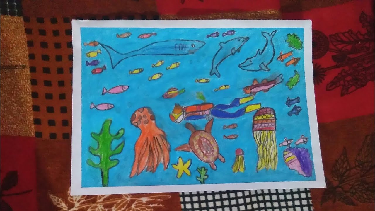 how to draw a aquarium - YouTube