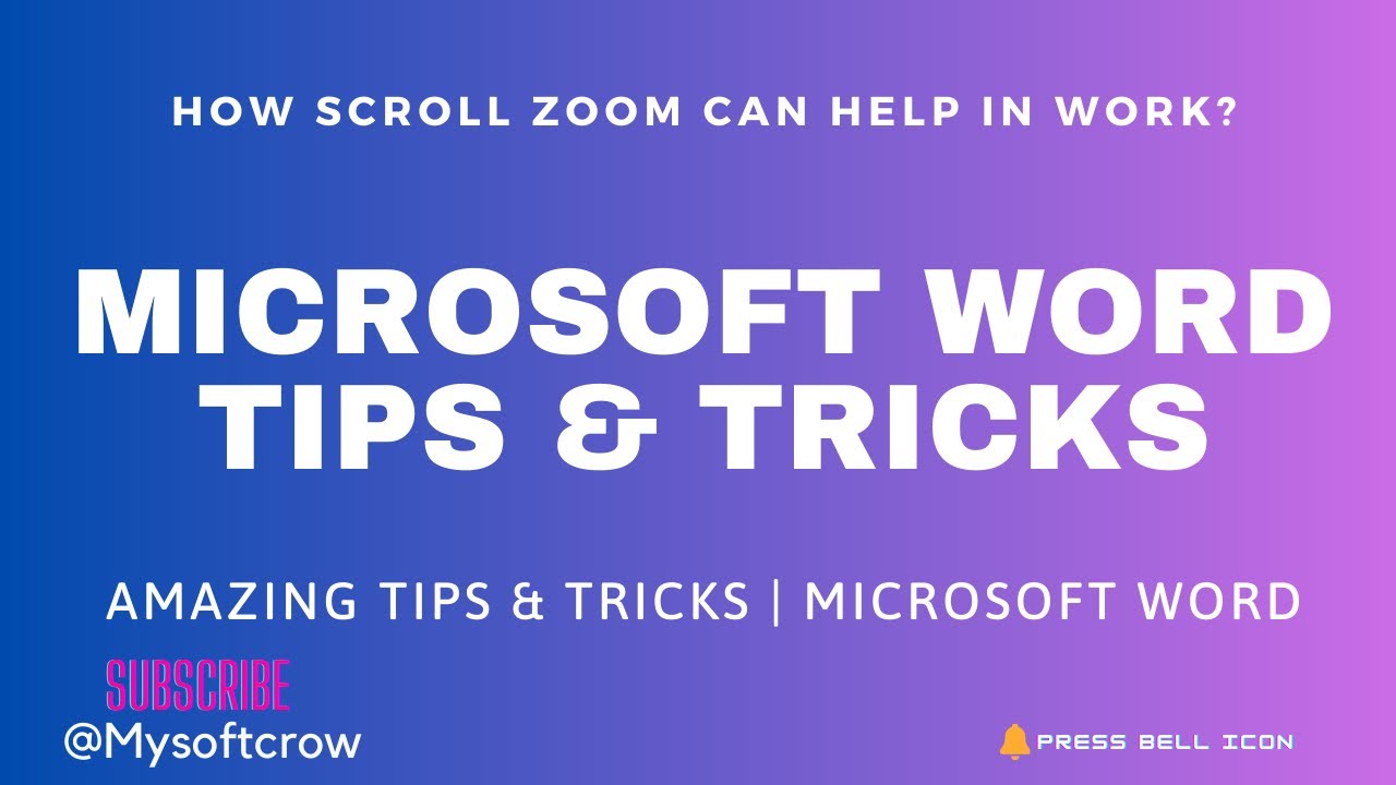 HOW SCROLL ZOOM CAN HELP IN WORK| Amazing TIPS | Microsoft Word tips ...