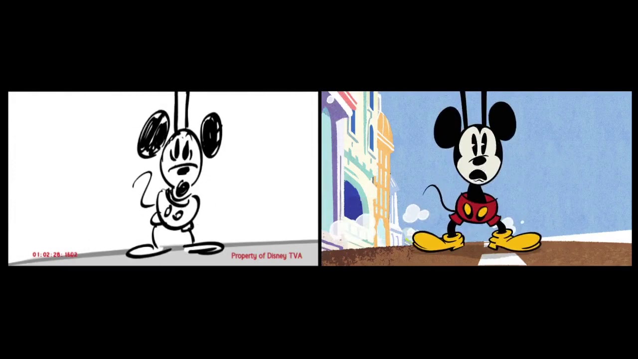 Mickey Mouse Bottle Shocked Storyboard Comparison 2016 - YouTube