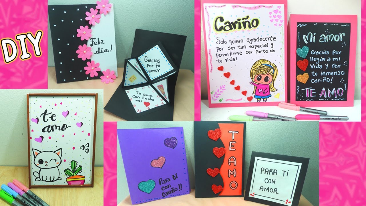 7 IDEAS DE TARJETAS PARA REGALAR ️ DIY Manualidades fáciles 😍 - YouTube